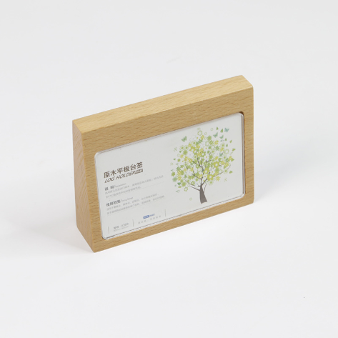 Acrylic Panel Wooden Table Name Card Display Menu Sign Holder Stand ...