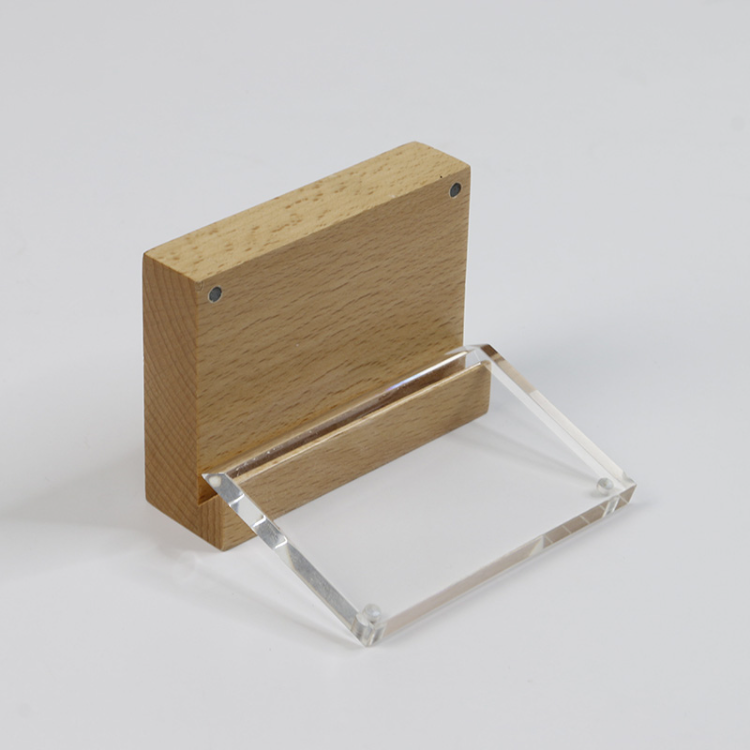 Acrylic Panel Wooden Table Name Card Display Menu Sign Holder Stand ...