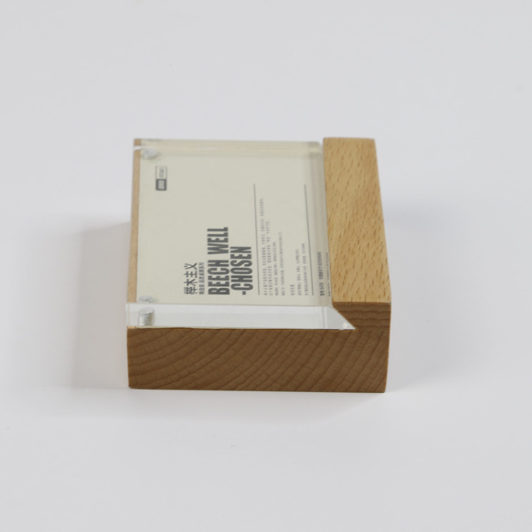 Acrylic Panel Wooden Table Name Card Display Menu Sign Holder Stand ...