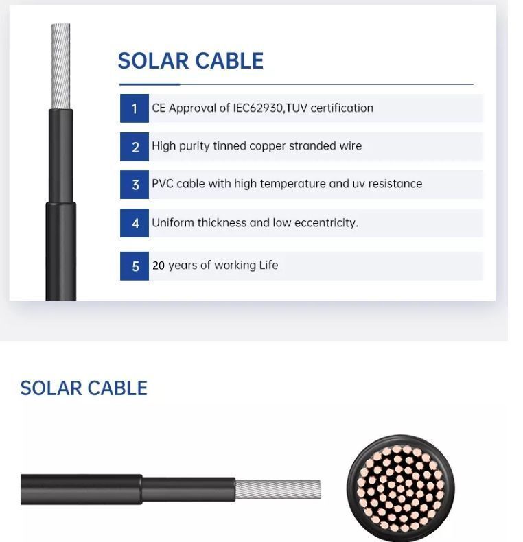 High Quality 4mm Solar Cable Dc Cable With Tuv Pv Wire For Solar Panel ...