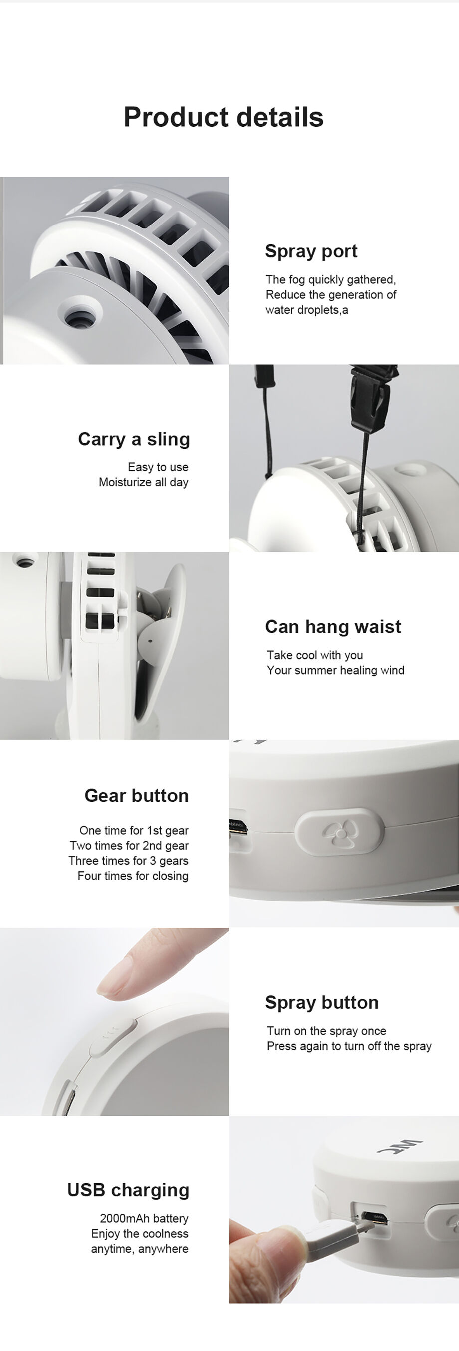 Buy Wholesale China Usb Portable Waist Clip Fan Neck Hanging Air ...