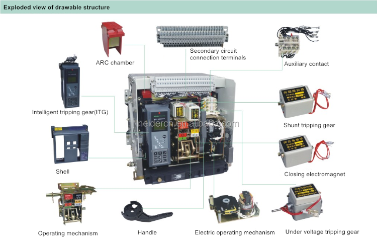 New Type Digital Display Npw1-2000/2500a Fixed Acb Air Circuit Breaker ...
