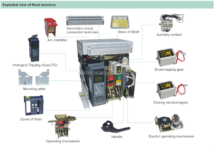 New Type Digital Display Npw1-2000/2500a Fixed Acb Air Circuit Breaker ...