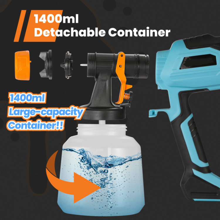 1400ml Large Container Electric Spray Gun With Cleaning&blowing ...