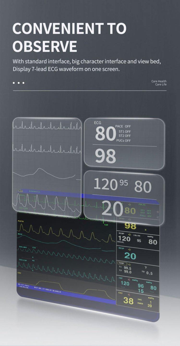 Contec Cms7000 Hospital Ambulance Multi Parameter Patient Monitor ...