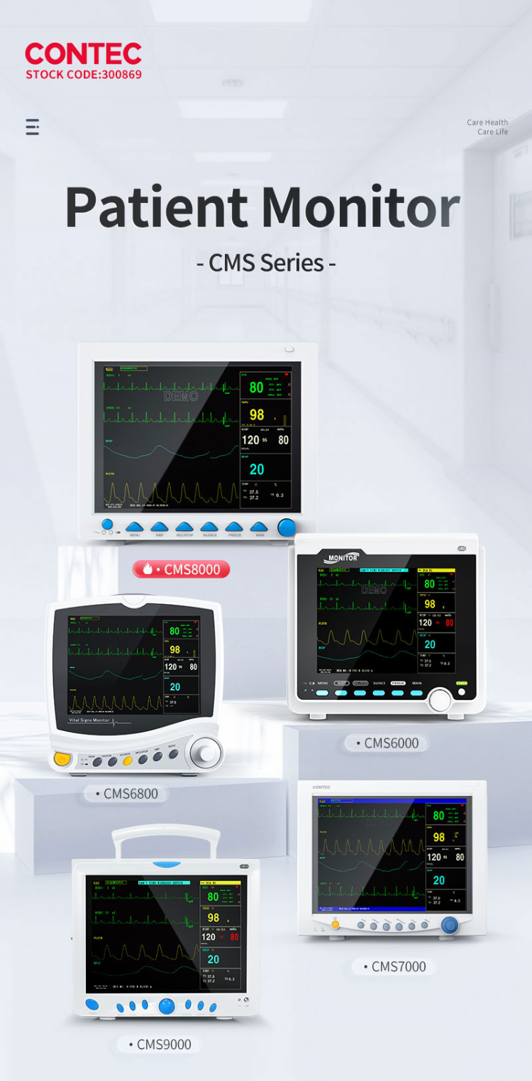 Contec Cms7000 Hospital Ambulance Multi Parameter Patient Monitor ...