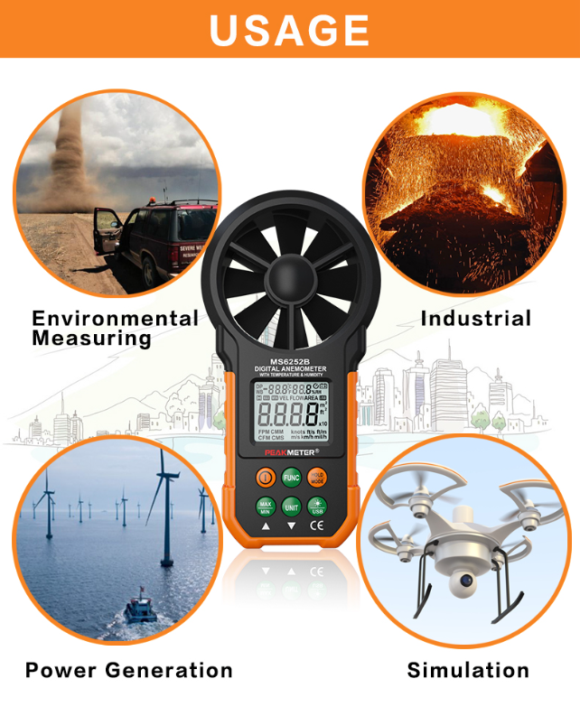 Pm6252b / Ms6252b Peakmeter Ambient Usb Port Non Contact Digital ...