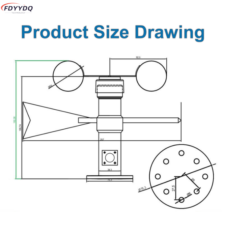 Odm Customized Rs485 Modbus Integrated Anemometer Measuring Wind Speed ...