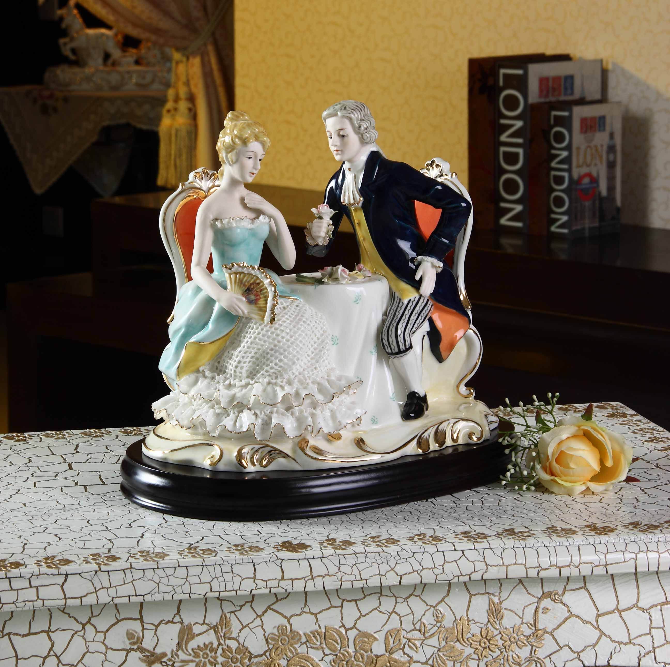 Lovely Victorian Lady Figurine Statue Porcelain Figurines Musical ...