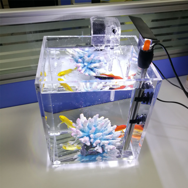 Factory Customized Acrylic Cube Shape Fish Tank Aquarium With Led Light ...