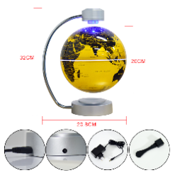 Plating Metal Arm Design Magnetic Floating And Rotating Globe For ...
