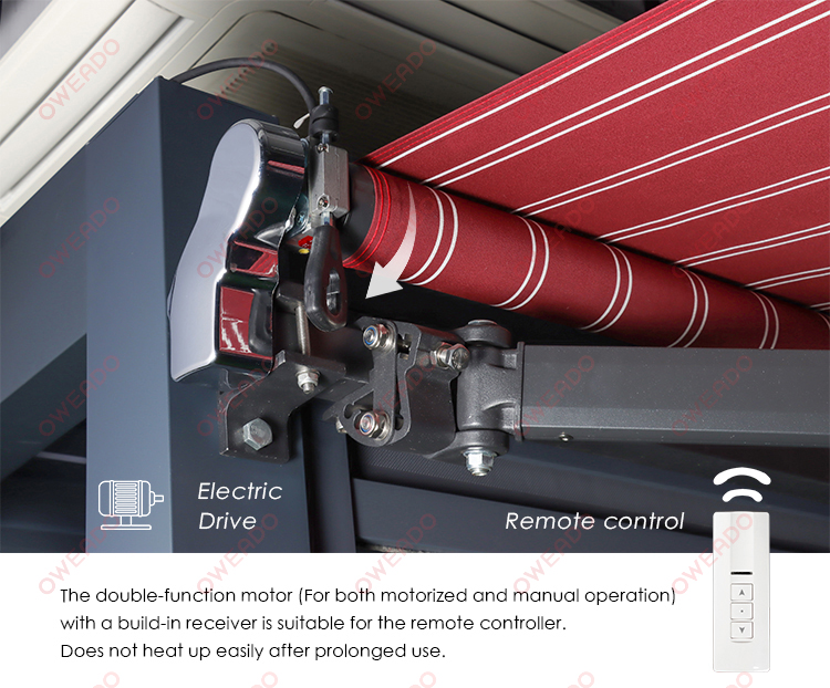 Retractable Awning Motor Aluminum Waterproof Sunshade Pergola Canopy ...