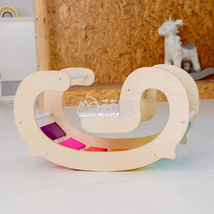 Buy Wholesale China Moetry Natural Wood Rainbow Color Kids Rocking ...