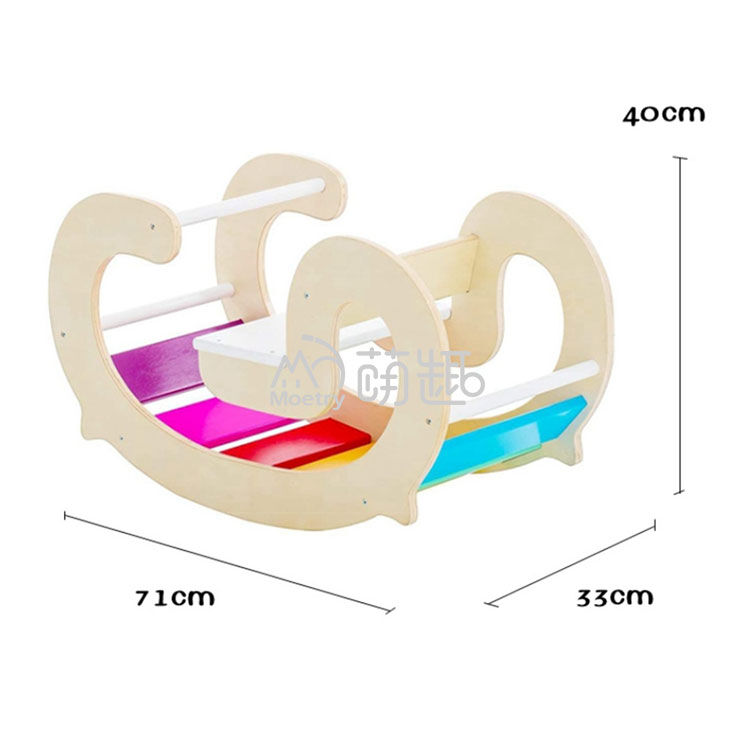 Buy Wholesale China Moetry Natural Wood Rainbow Color Kids Rocking ...