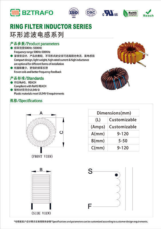 Buy Wholesale China Copper Choke Coils Inductance Toroidal Filter ...