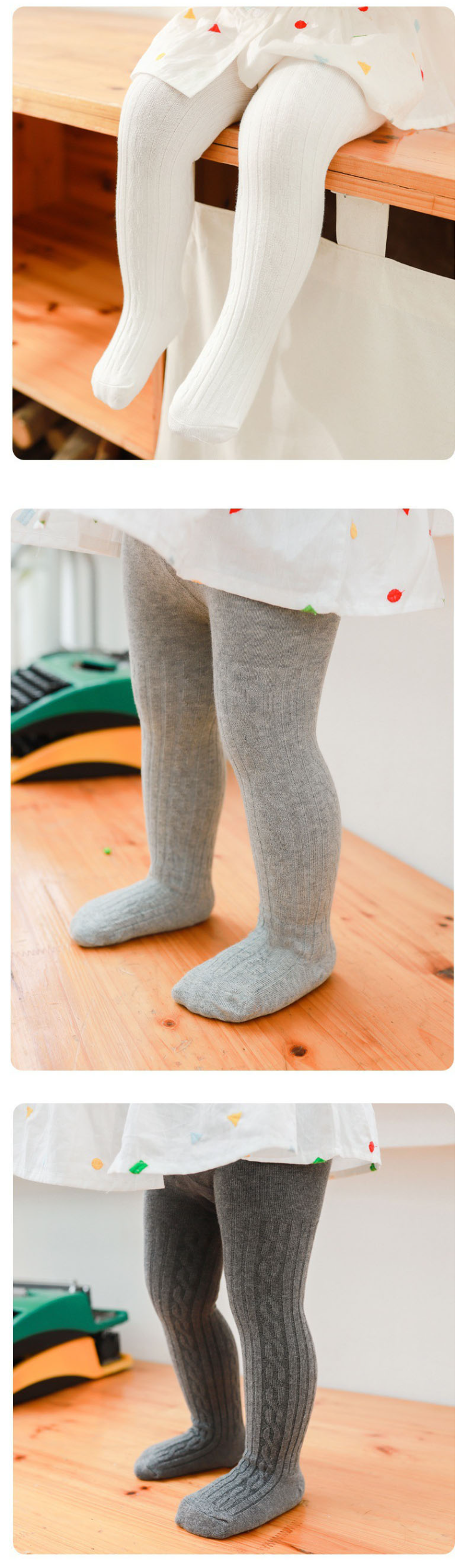 Baby Girl Tights Thick Cable Knit Leggings Stockings Organic Cotton ...