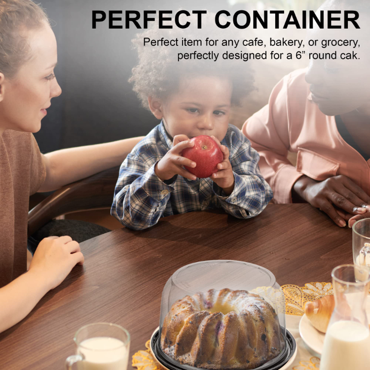 Customized Clear Food Packaging Round Cake Bakery Desserts Box Pet ...