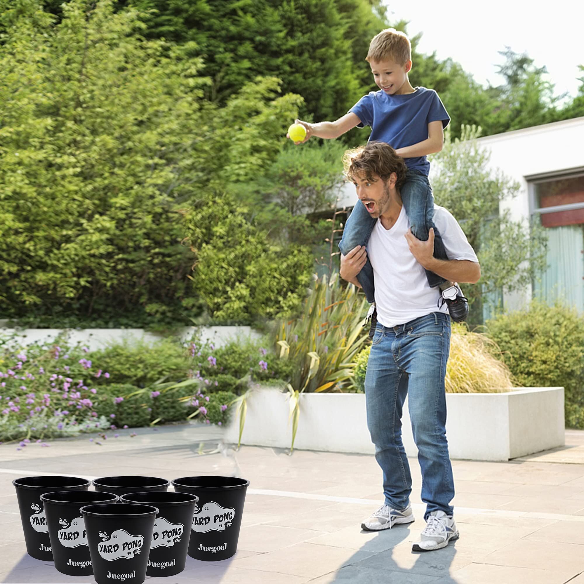 Outdoor Yard Games Set With Durable Buckets And Balls, Toss Game ...