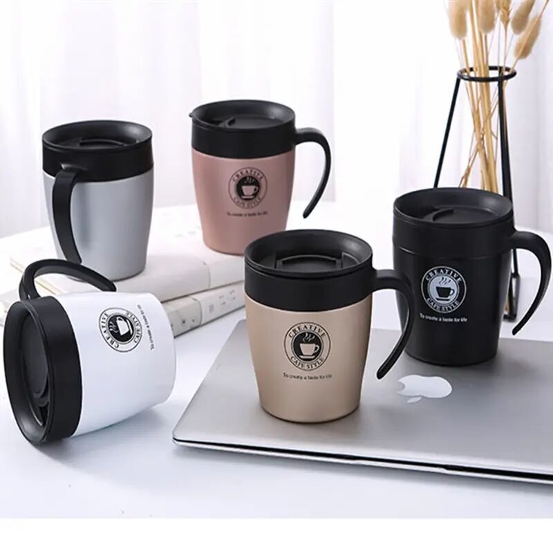 350ml 304 Stainless Steel Thermos Mugs With Handle, Double Wall Vcauum ...