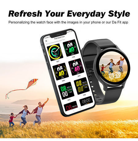 Full Screen Heart Rate Tracker Blood Pressure Smartwatch Waterproof Men ...