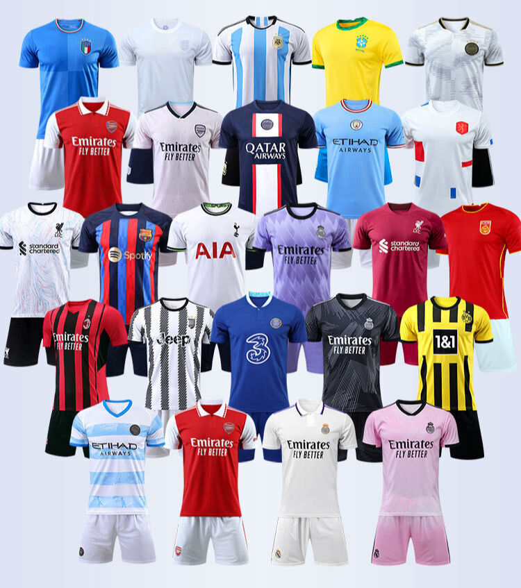 Men's Football Shirt Training Team Uniform Short-sleeved Football Suit ...