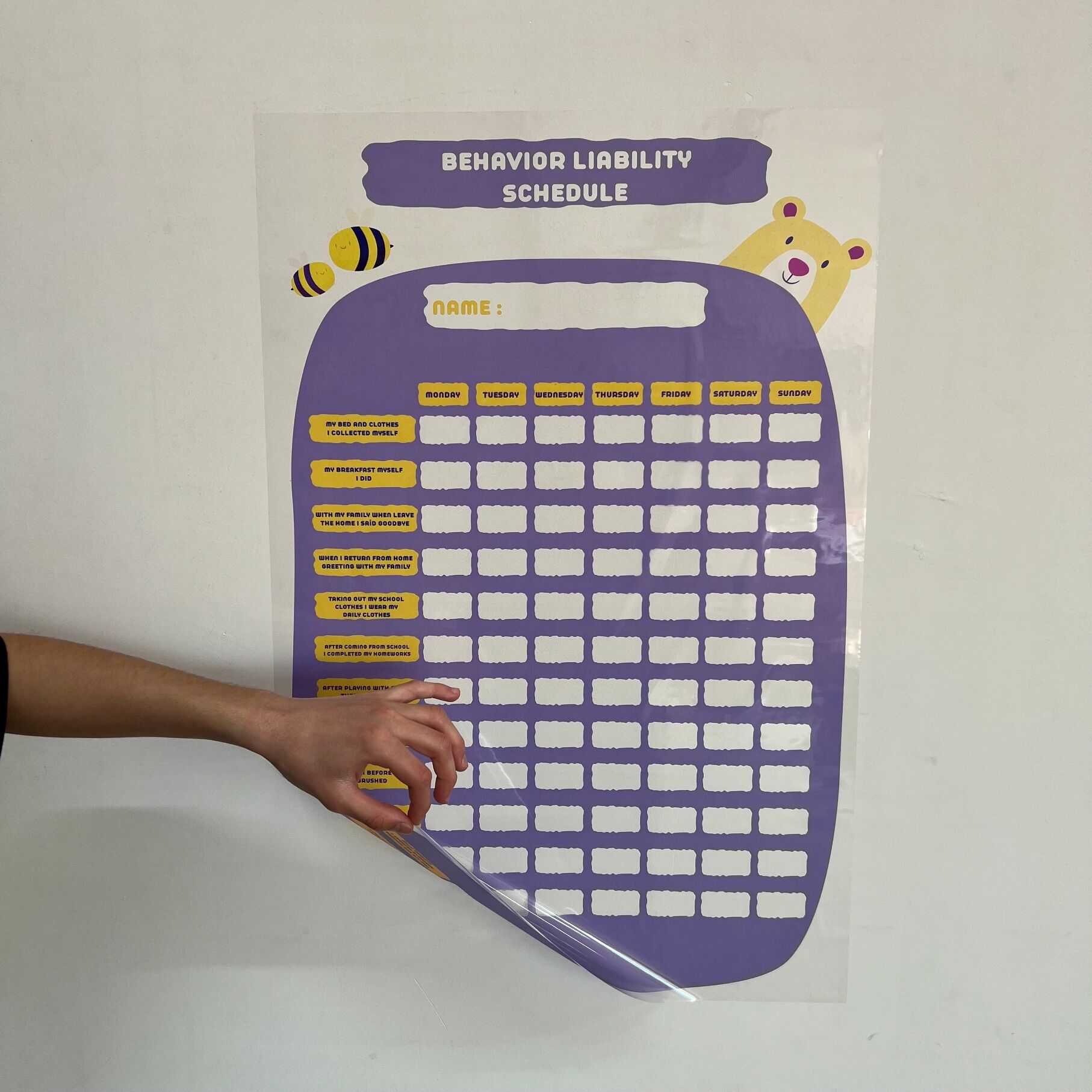 Dry Erase Behavior Responsibility Chart For Children-2 Reusable Durable ...