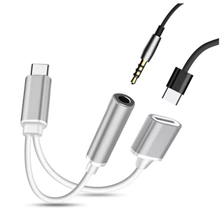 Dual 2 In1 Type C To Usb-c Headphone Audio Charger Adapter, Headphone ...