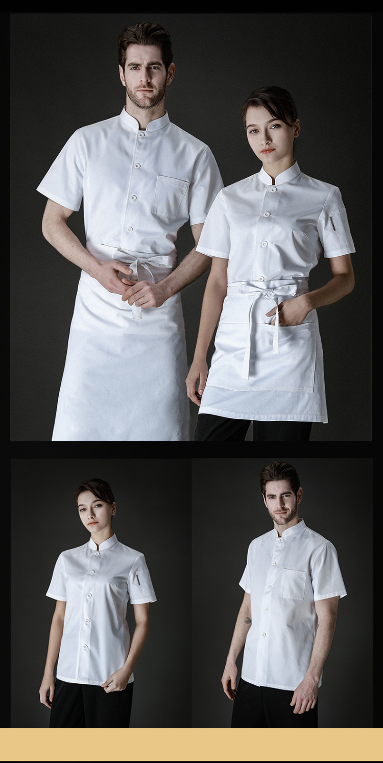 Eco-friendly Unisex White Custom Kitchen Clothes 65% Polyester And 35 ...