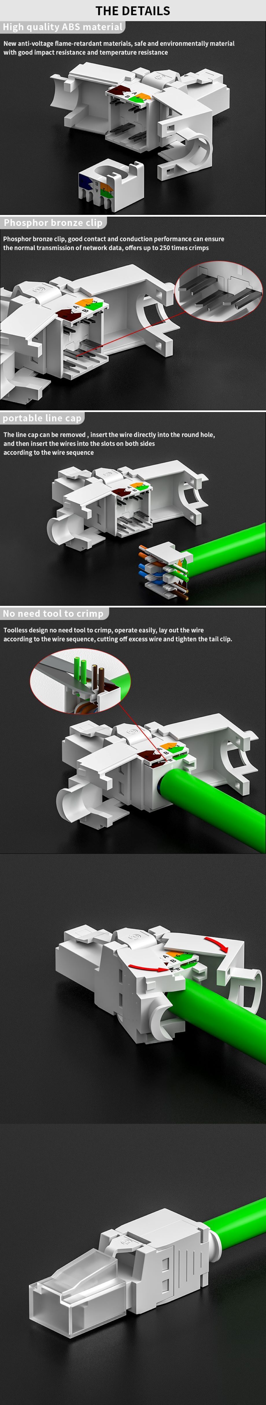 Buy Wholesale China Utp Toolless Rj45 Connector Tool-free Cat6 Field ...