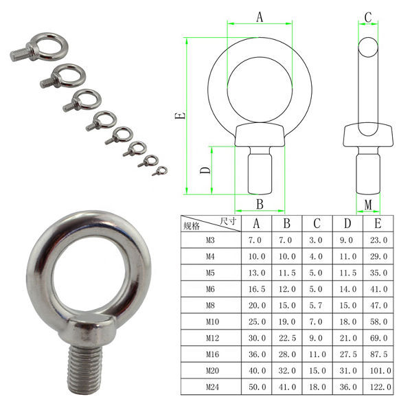 Din580 Stainless Steel 316/304 Lifting Screw Eye Bolt - Expore China Wholesale Eye Bolts Screw ...