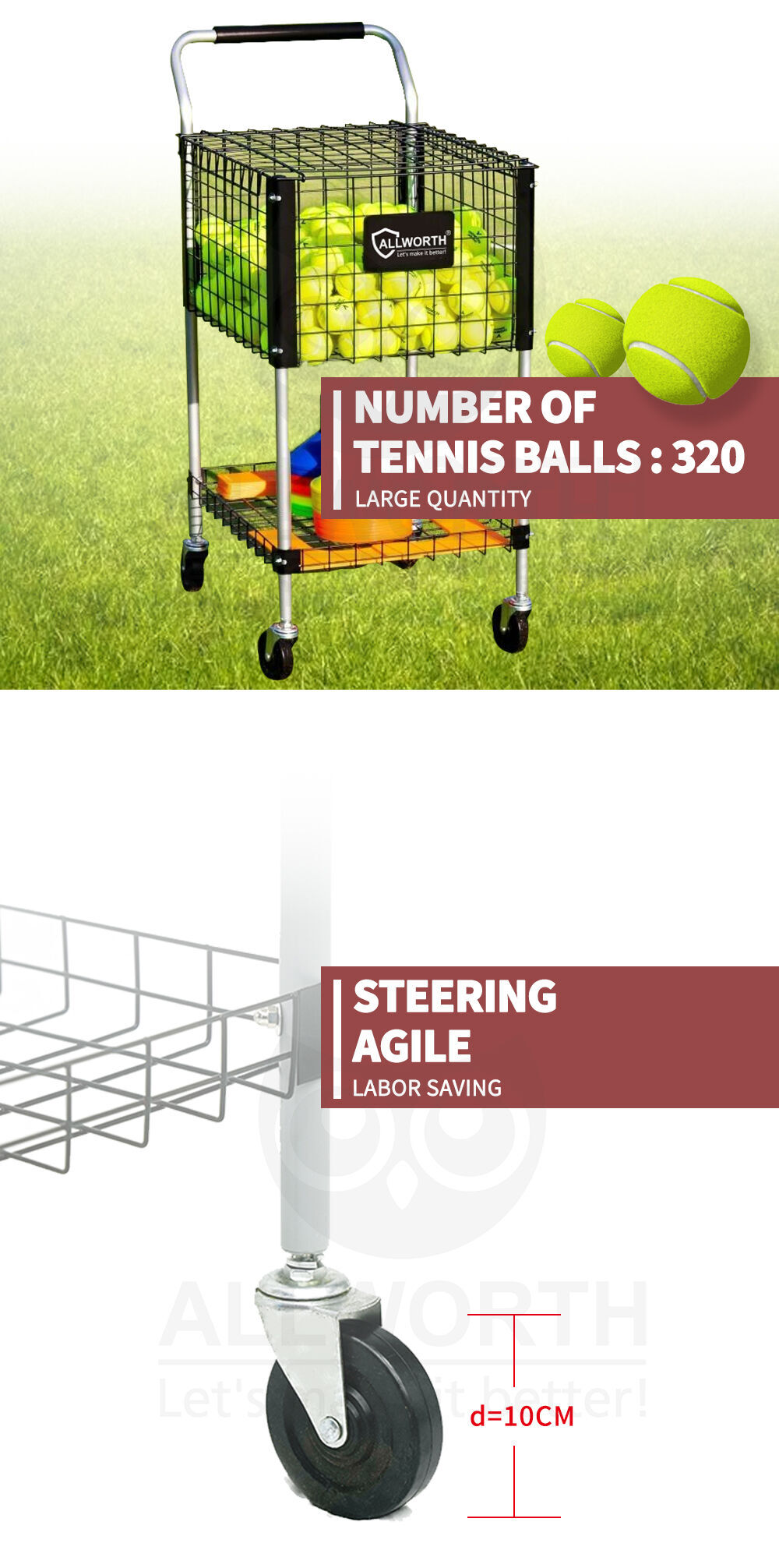 Buy Wholesale China Tennis Club 320 Balls Folding Metallic Detachable ...
