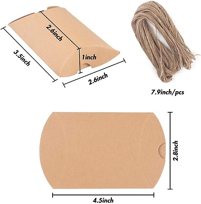 Buy Wholesale China Pillow Box With Window Custom 100pcs Kraft Paper ...