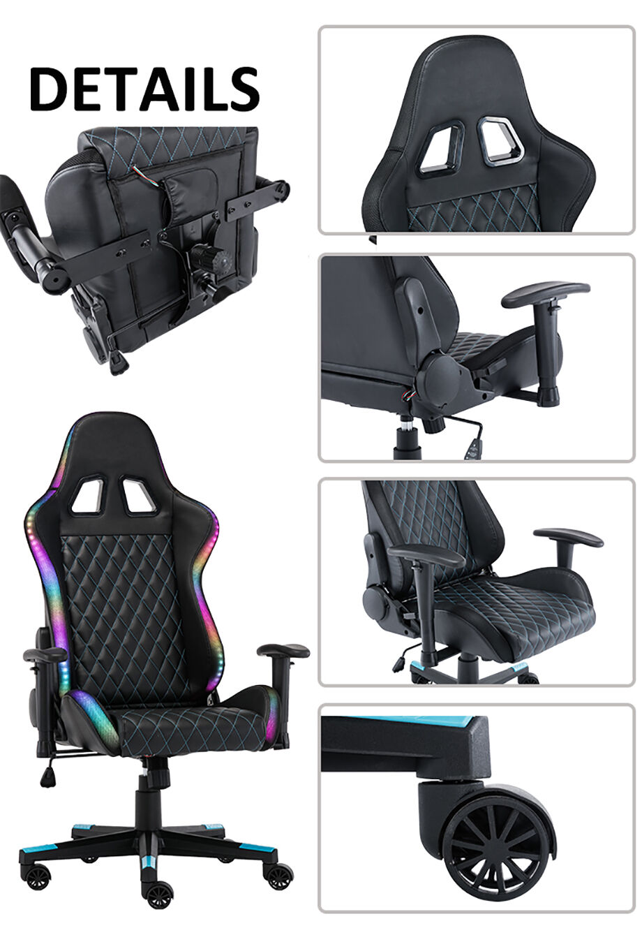 Buy Wholesale China Free Sample Customized Black Leather Blue Light ...
