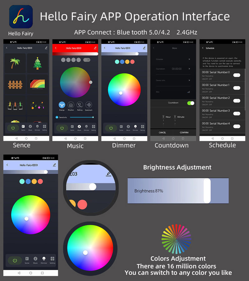 App Control Color Changing Led Fairy String Lights Ip65 Waterproof ...