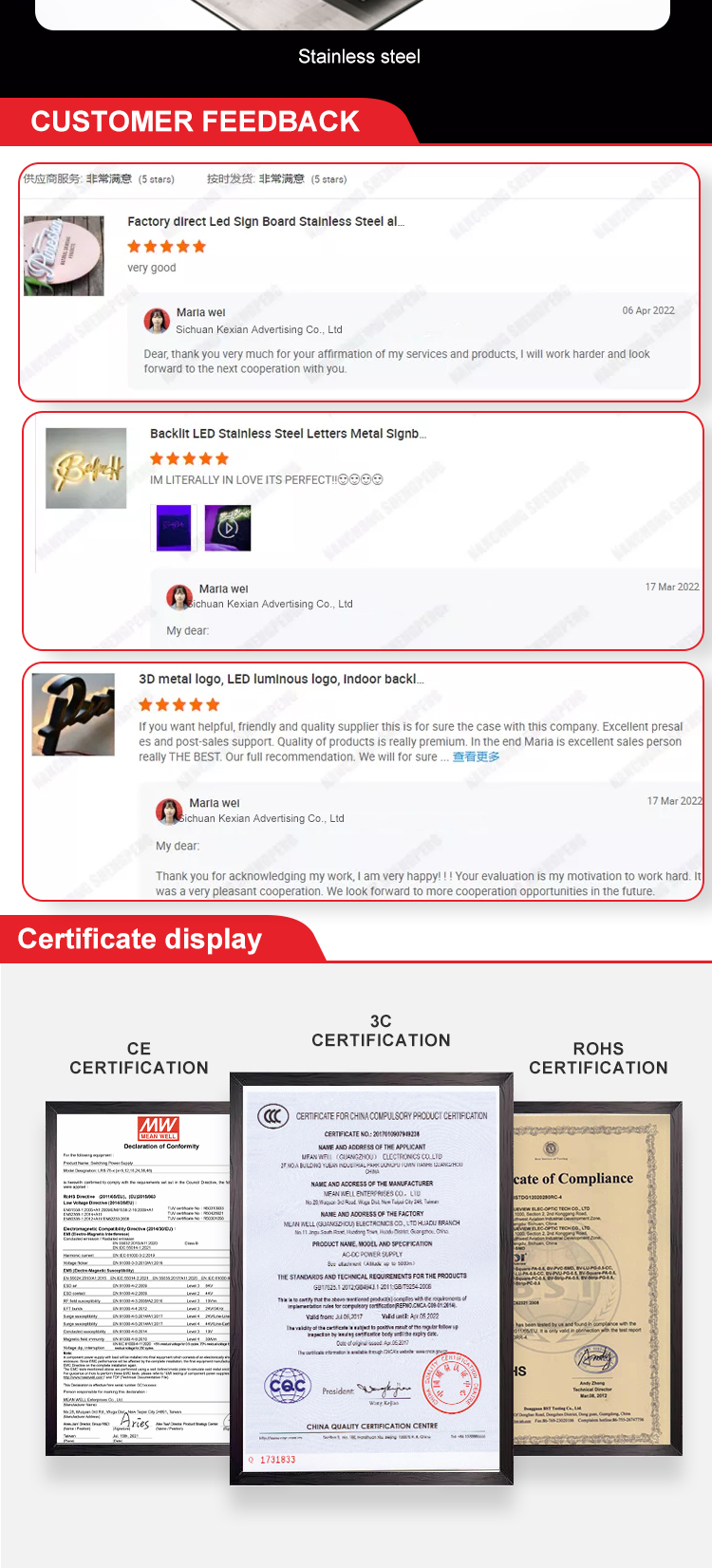 Kexian Customized Led Desk Top Sign Front Counter Table Sign ...