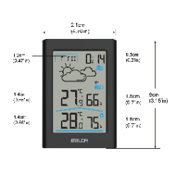 Baldr B0341 Digital Weather Station Indoor/outdoor Thermometer ...