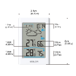 Baldr B0341 Digital Weather Station Indoor/outdoor Thermometer ...