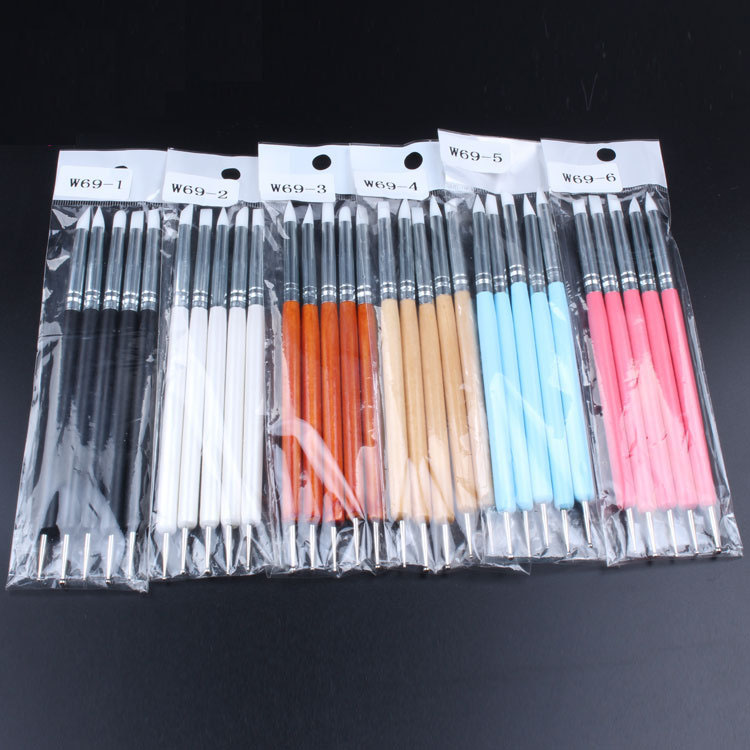 Sculpting Clay Tools 5pcs Dotting Tool Rubber Brushes 2 Way Silicone ...