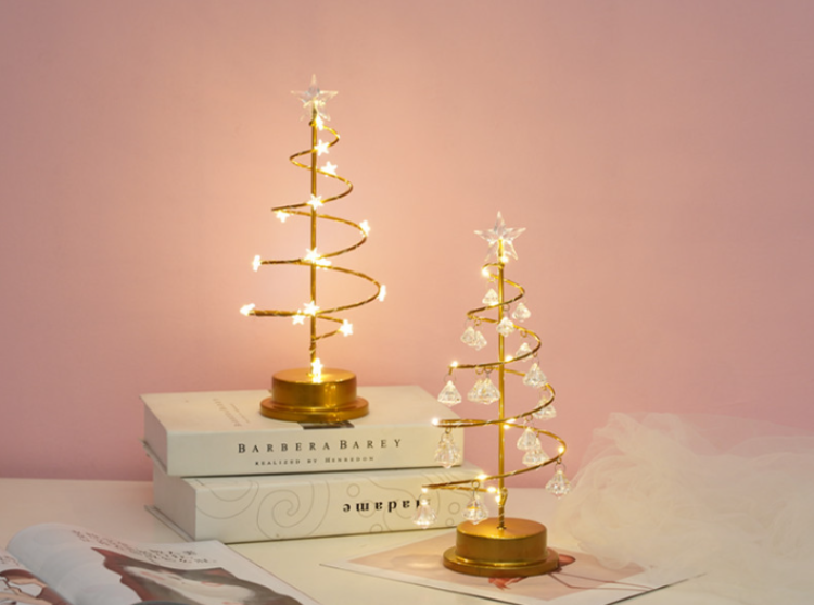 Led String Star Crystal Diamonds Light Table Lamp Decor Tree ...