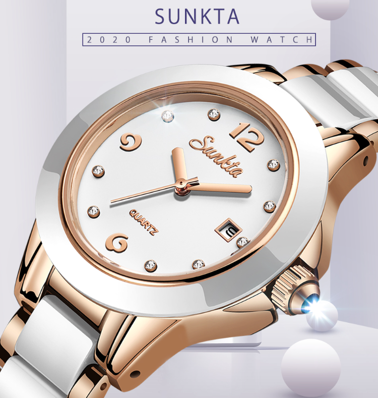 Lige Sunkta Women Watch Fashion Ladies Ceramic Wrist Watch Women Dress ...