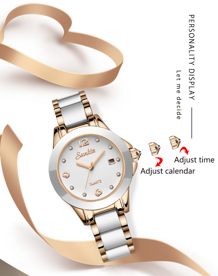 Lige Sunkta Women Watch Fashion Ladies Ceramic Wrist Watch Women Dress ...