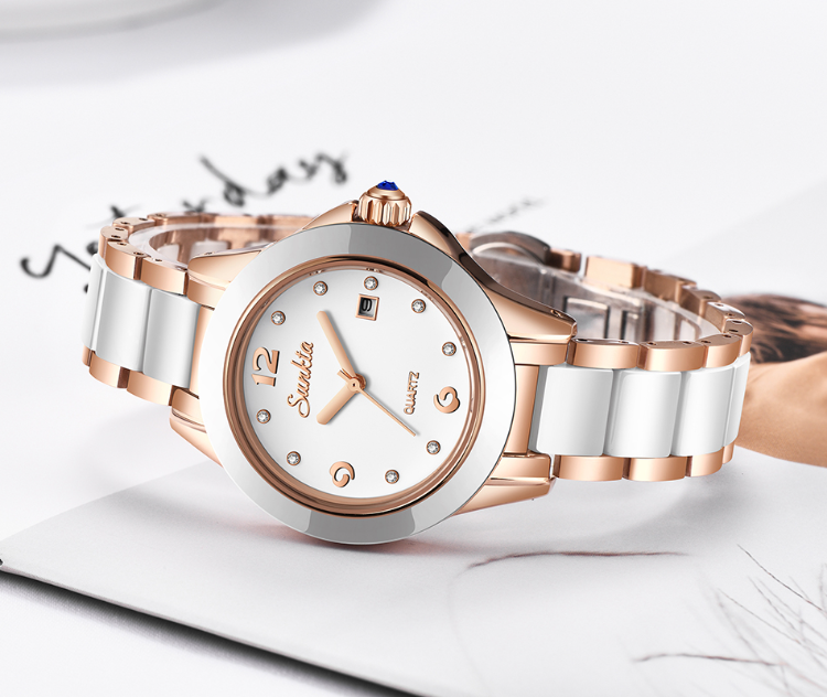 Lige Sunkta Women Watch Fashion Ladies Ceramic Wrist Watch Women Dress ...