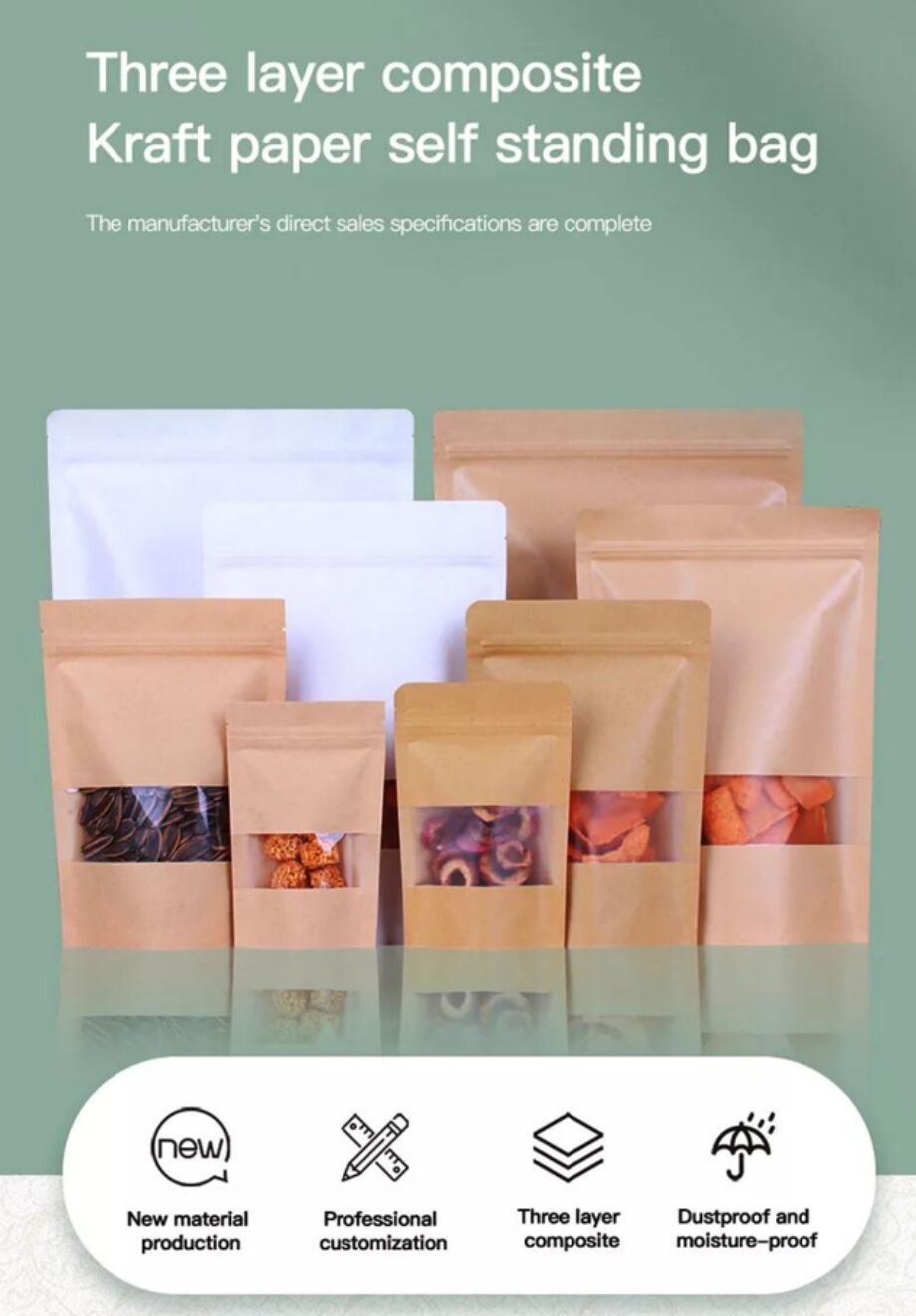 Buy Wholesale China Compostable 12oz Matte White Green Kraft Paper ...