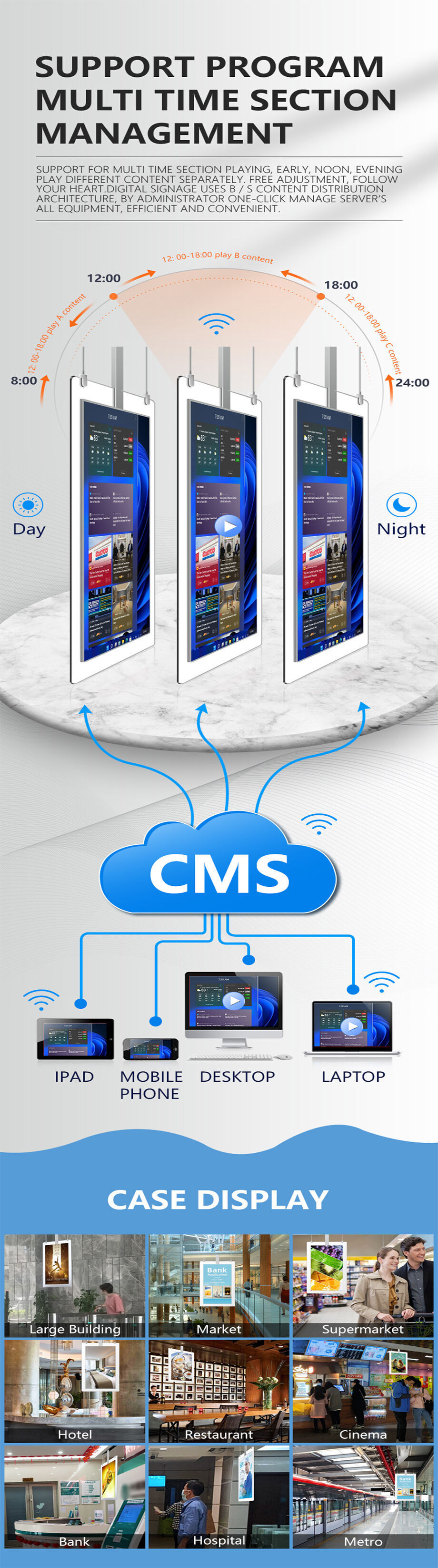 Buy Wholesale China 43" 55" Floor Standing Dual Screen Battery Powered ...