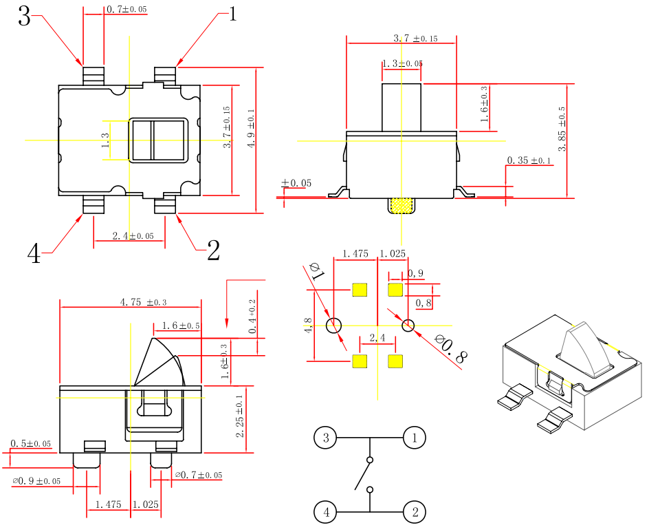 Bulk Buy China Wholesale Small Micro Switches Metal Smd Detector Switch ...