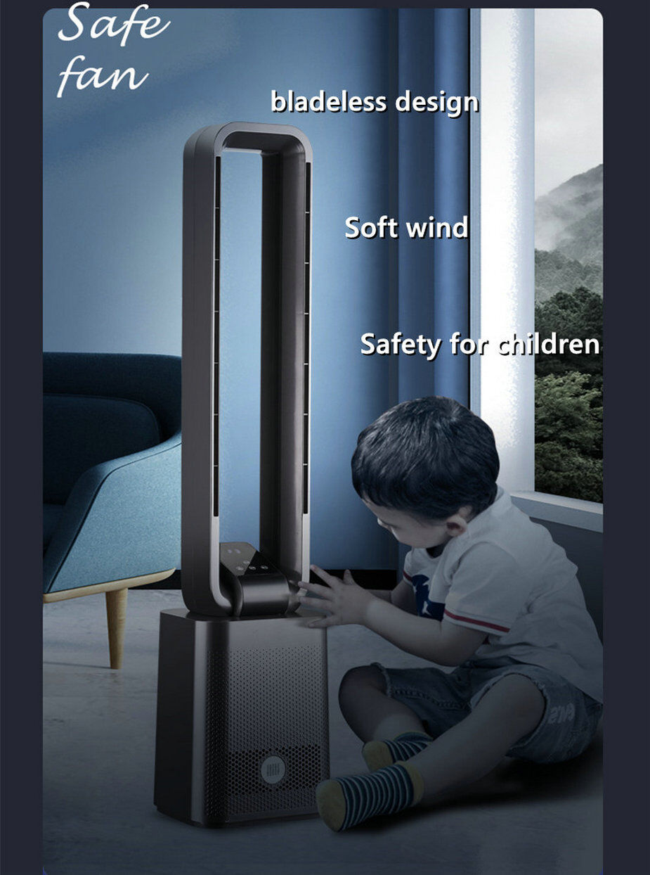 New Bladeless Cooling Fan Tower Fan Soft Cooling Low Noise, Bladeless ...