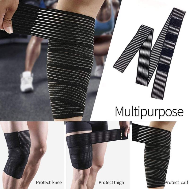 Knee Bandage Elbow Support 1 Pair High Elastic Thigh Compression Wrap ...