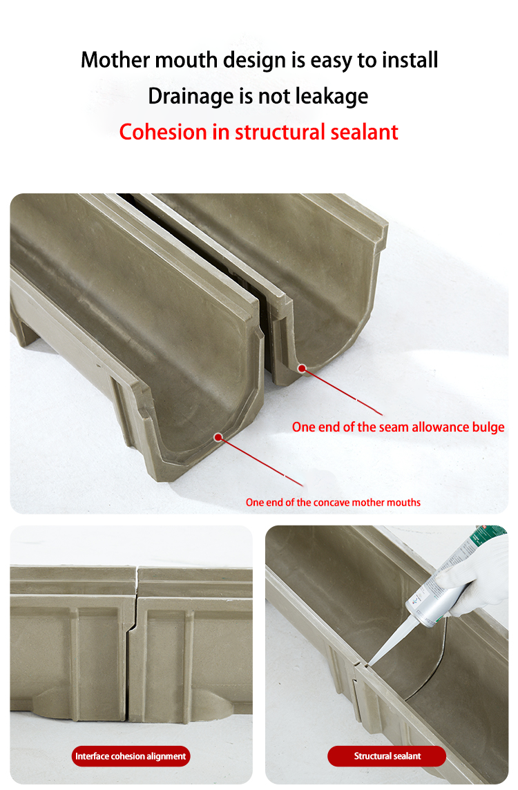 Factory Direct Precast U-shaped Resin Concrete Gutters - Explore China ...