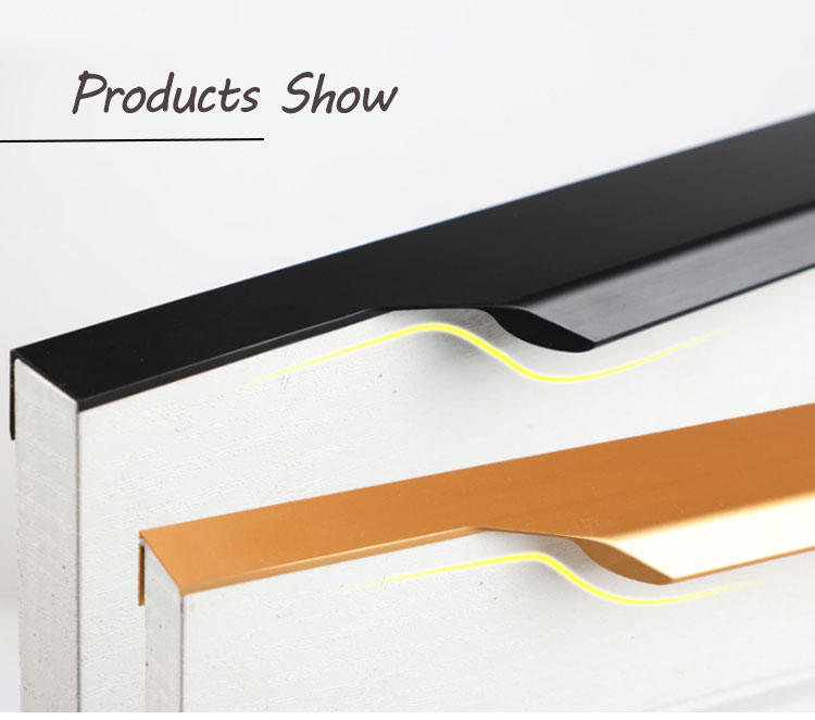 Kitchen Cabinet Hardware Aluminium Profile Pull Chrome Plate Edge ...