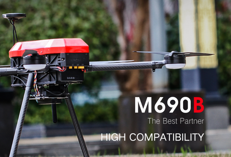 M690b Carbon Fiber Drone Frame With Landing Gear And Battery Box Pack For Fire Security Monitor ...